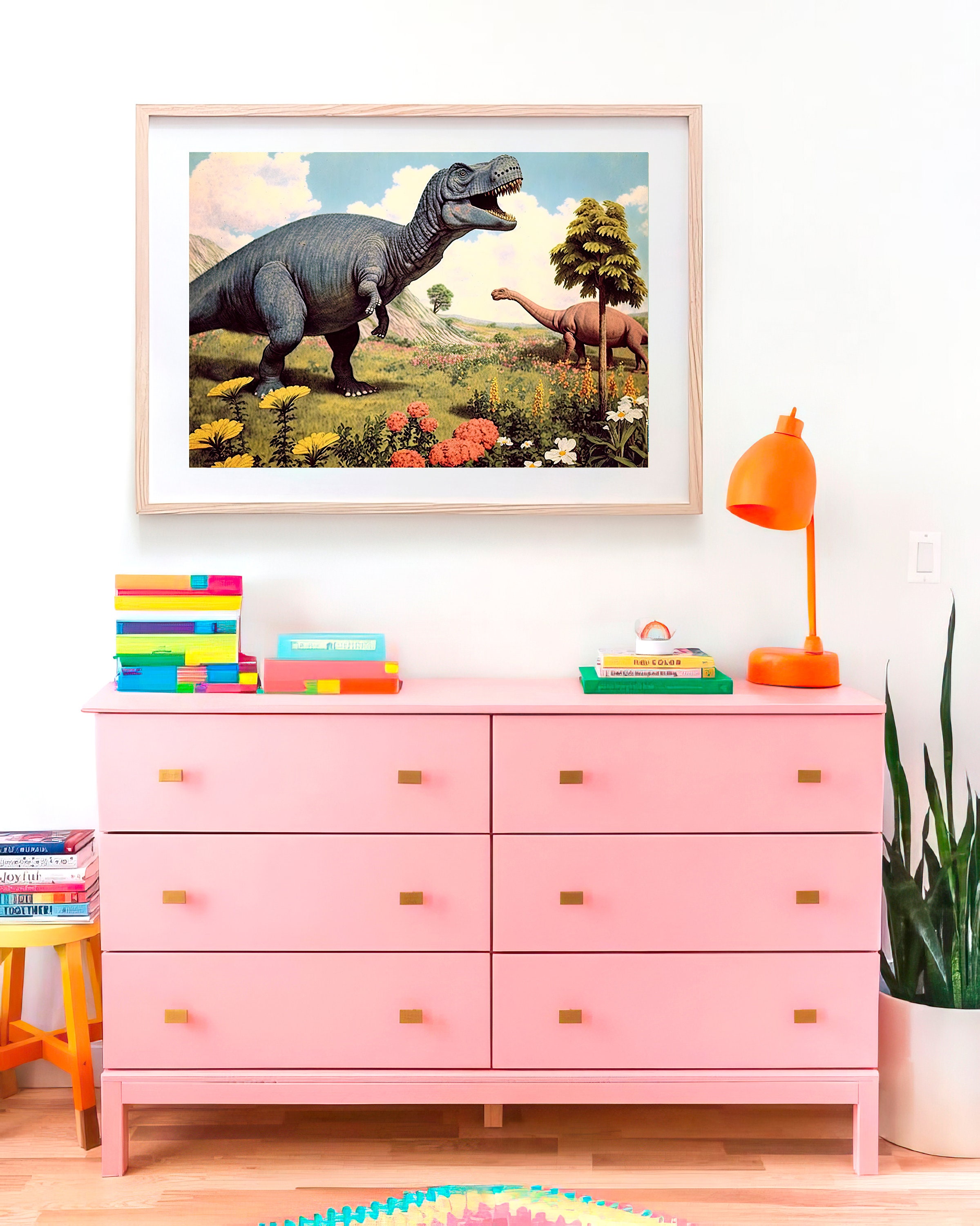 Printable Tyrannosaurus Brontosaurus Dinosaur Download, Vintage ...