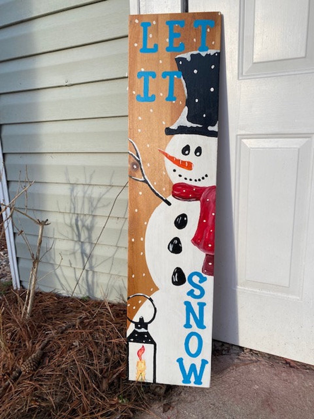 Let It Snow, Porch Board, Sign, Snowman, Winter - Etsy