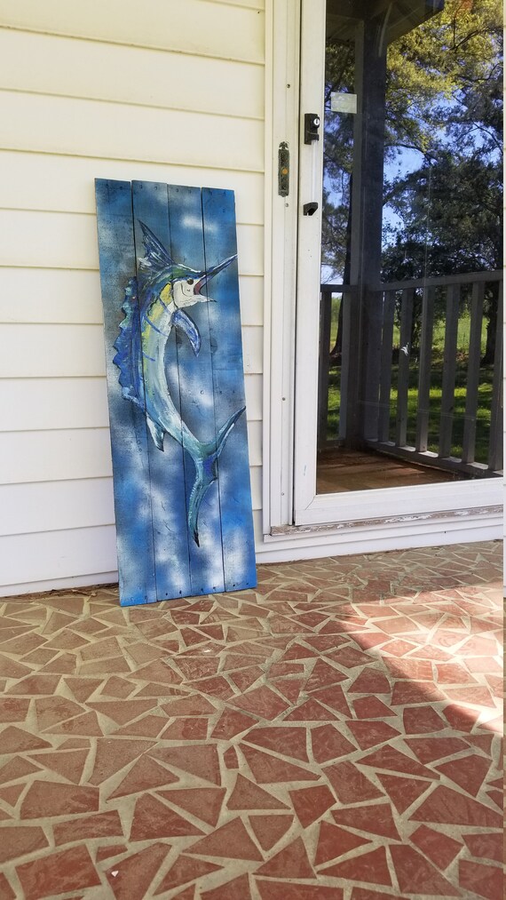 Marlin-Swordfish Standing Board or Wall Hanger | Etsy