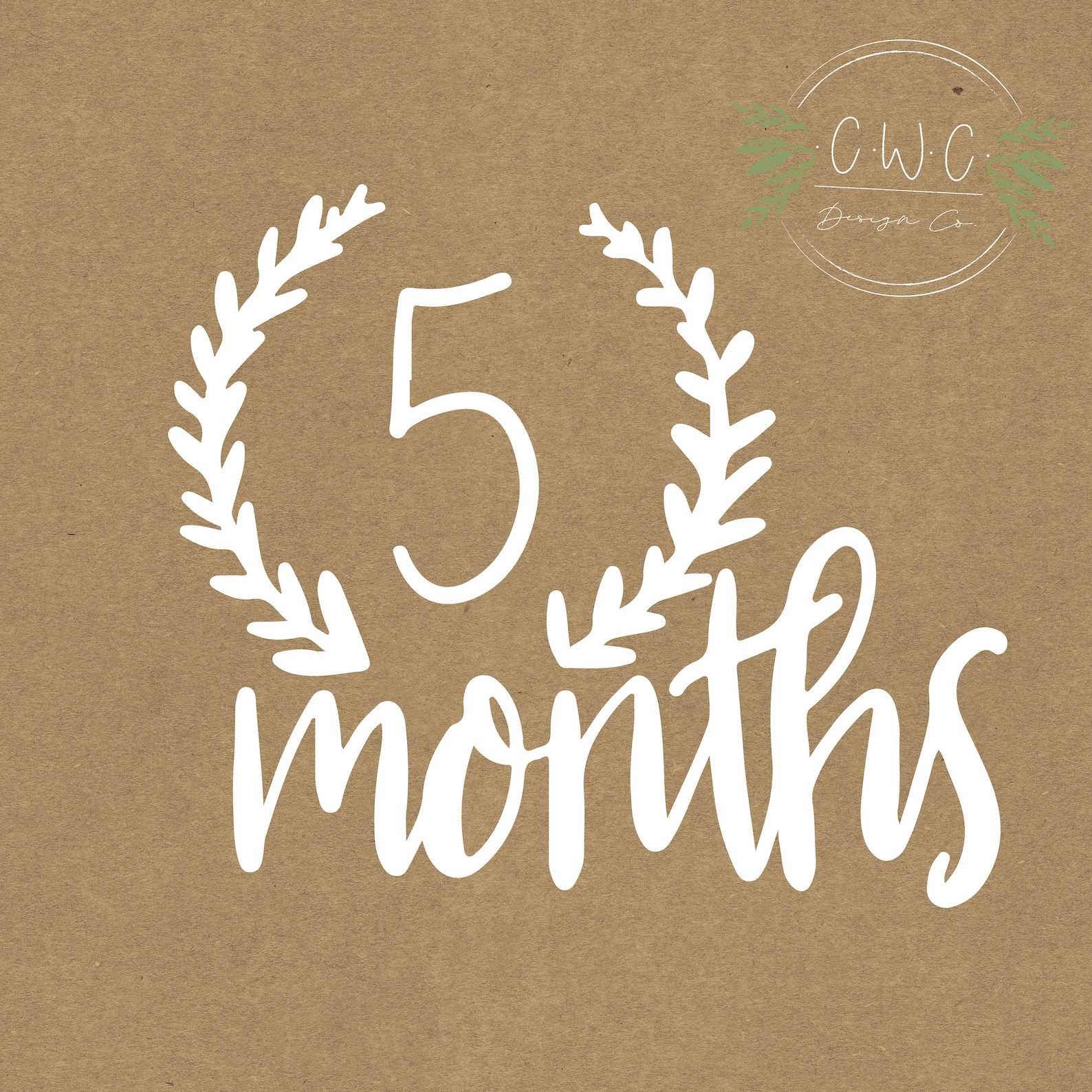 Five Month Baby Milestone Design File // Five Months Baby | Etsy