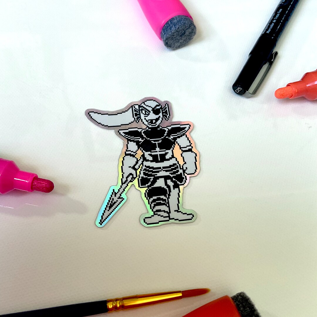 Holographic Undyne Sticker for Laptop or Phone Waterproof - Etsy