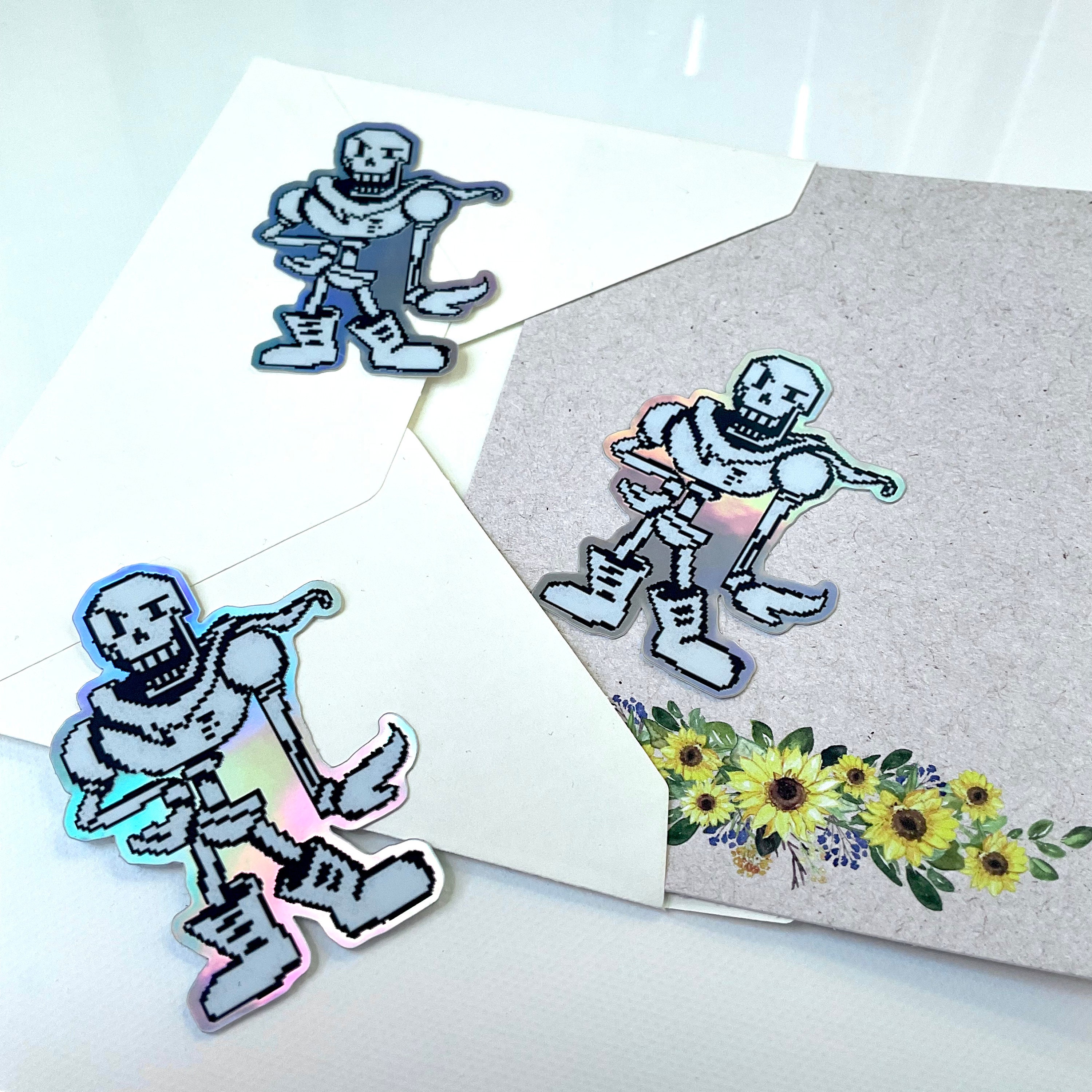 Undertale Papyrus Holographic Sticker for Waterbottle and Laptop ...