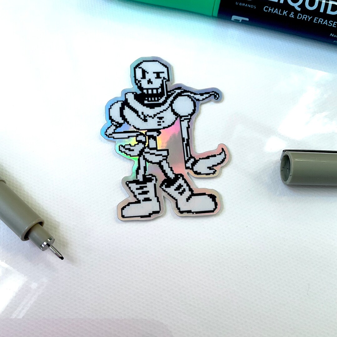 Undertale Papyrus Holographic Sticker for Waterbottle and Laptop ...