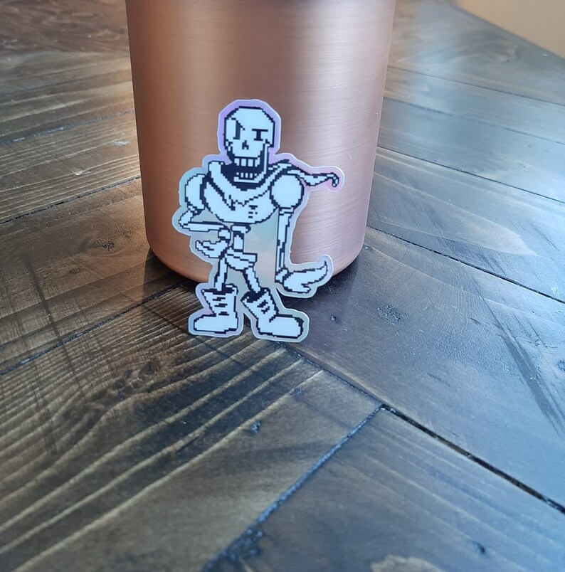 Undertale Papyrus Holographic Sticker for Waterbottle and Laptop ...