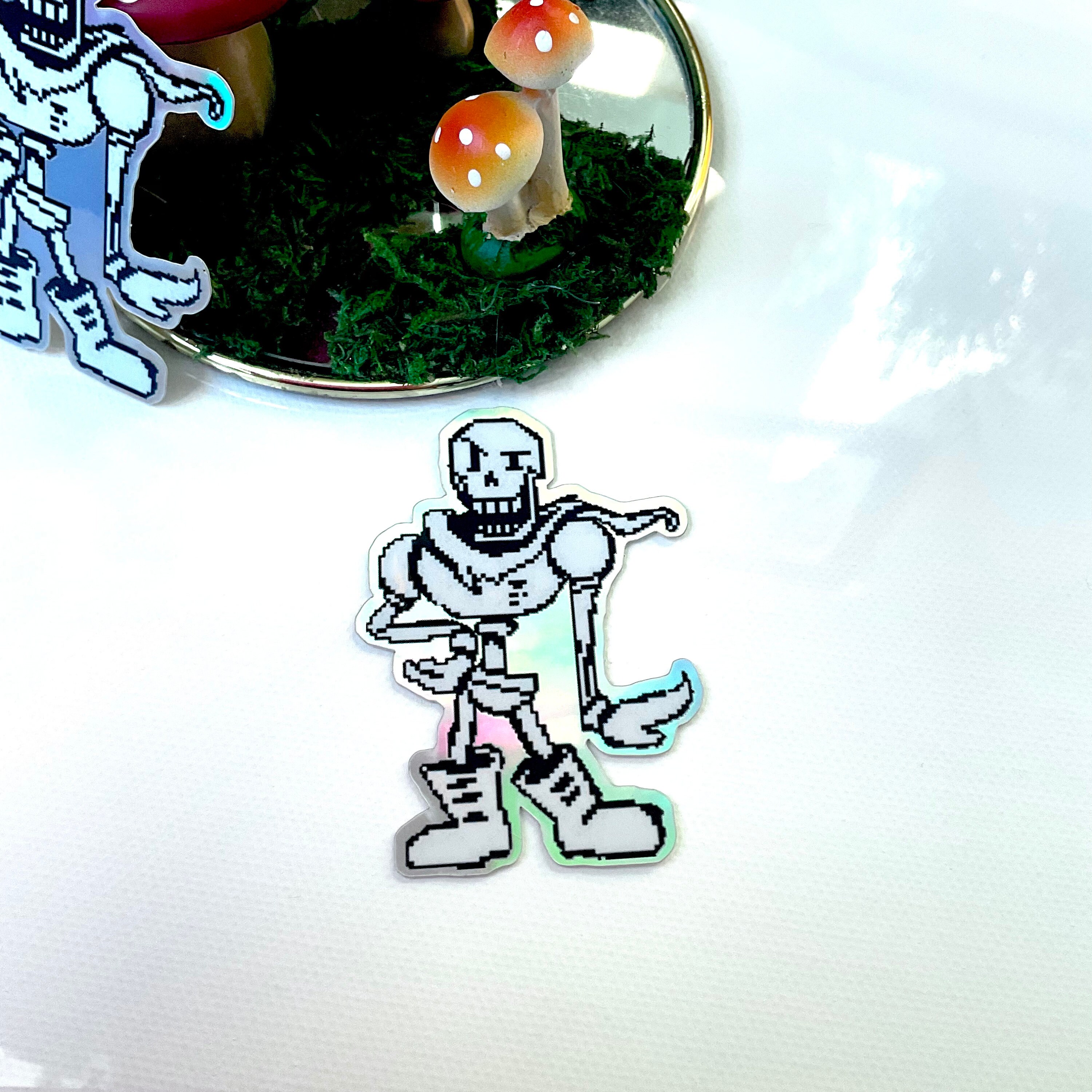 Undertale Papyrus Holographic Sticker for Waterbottle and Laptop ...
