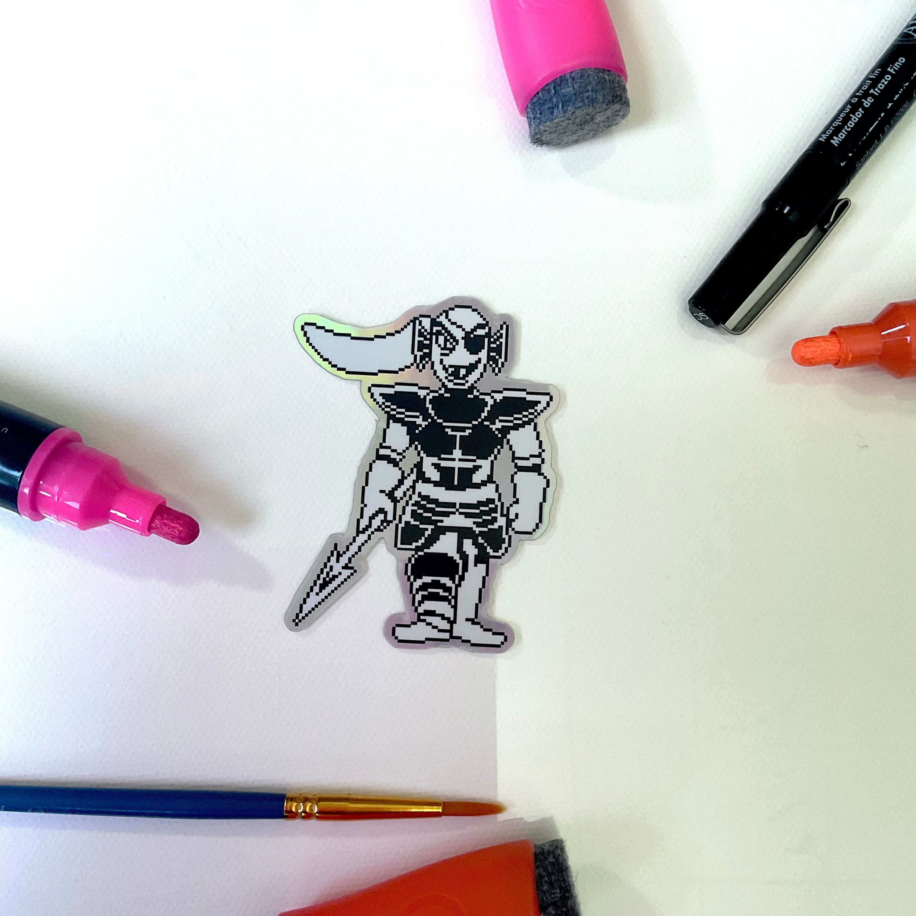 Holographic Undyne Sticker for Laptop or Phone Waterproof - Etsy