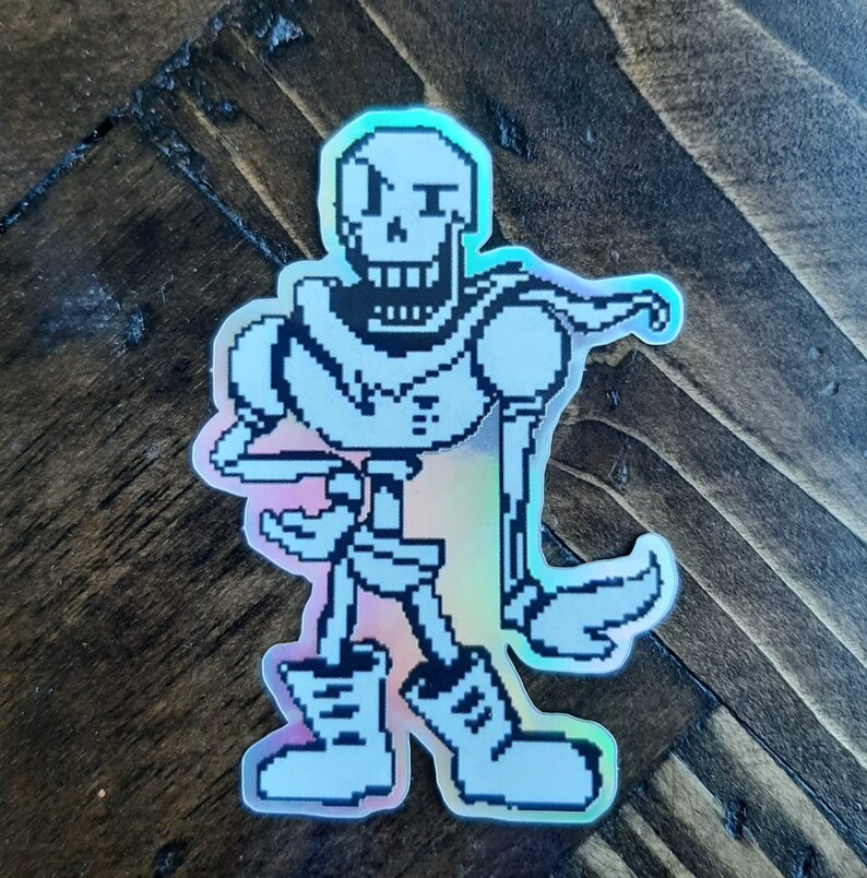 Undertale Papyrus Holographic Sticker for Waterbottle and Laptop ...