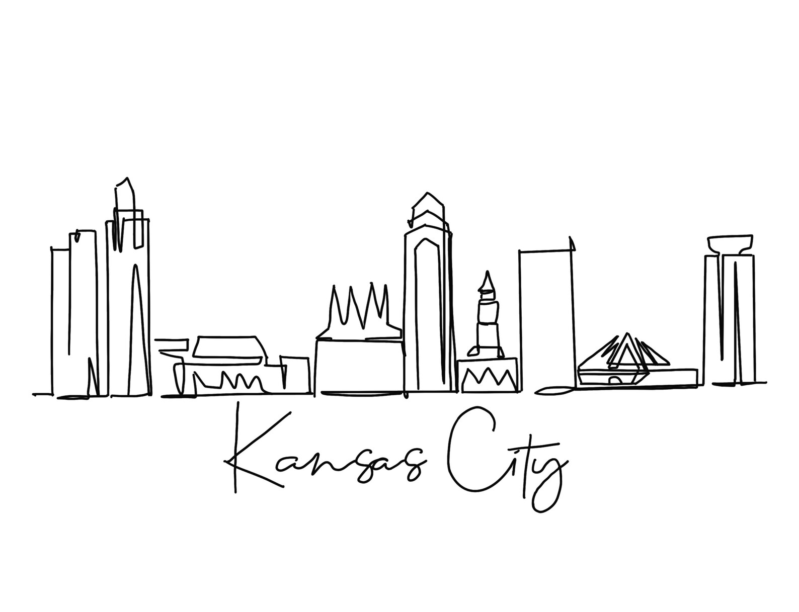Kansas City Skyline Print, Boho Printable Wall Art, Retro Minimalist ...