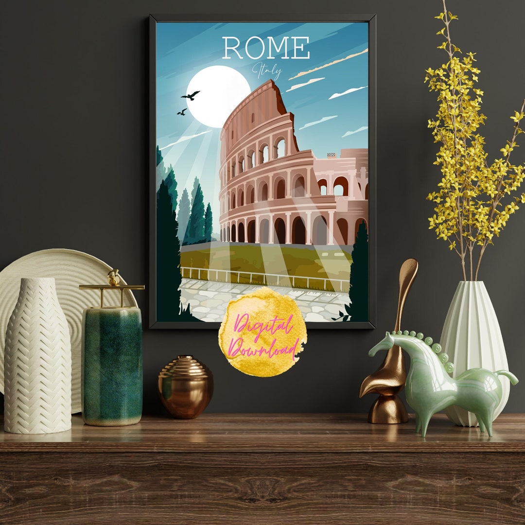 Rome Colosseum Print: Italy Travel Poster (digital Download) - Etsy