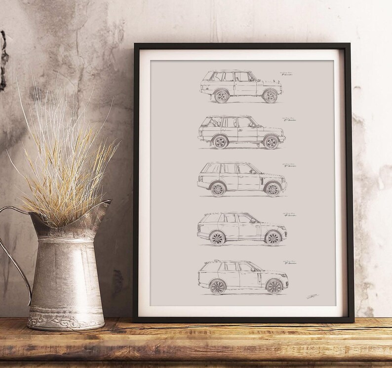 Range Rover Evolution: Art Print Poster Artwork, Classic Land Rover 4x4 ...