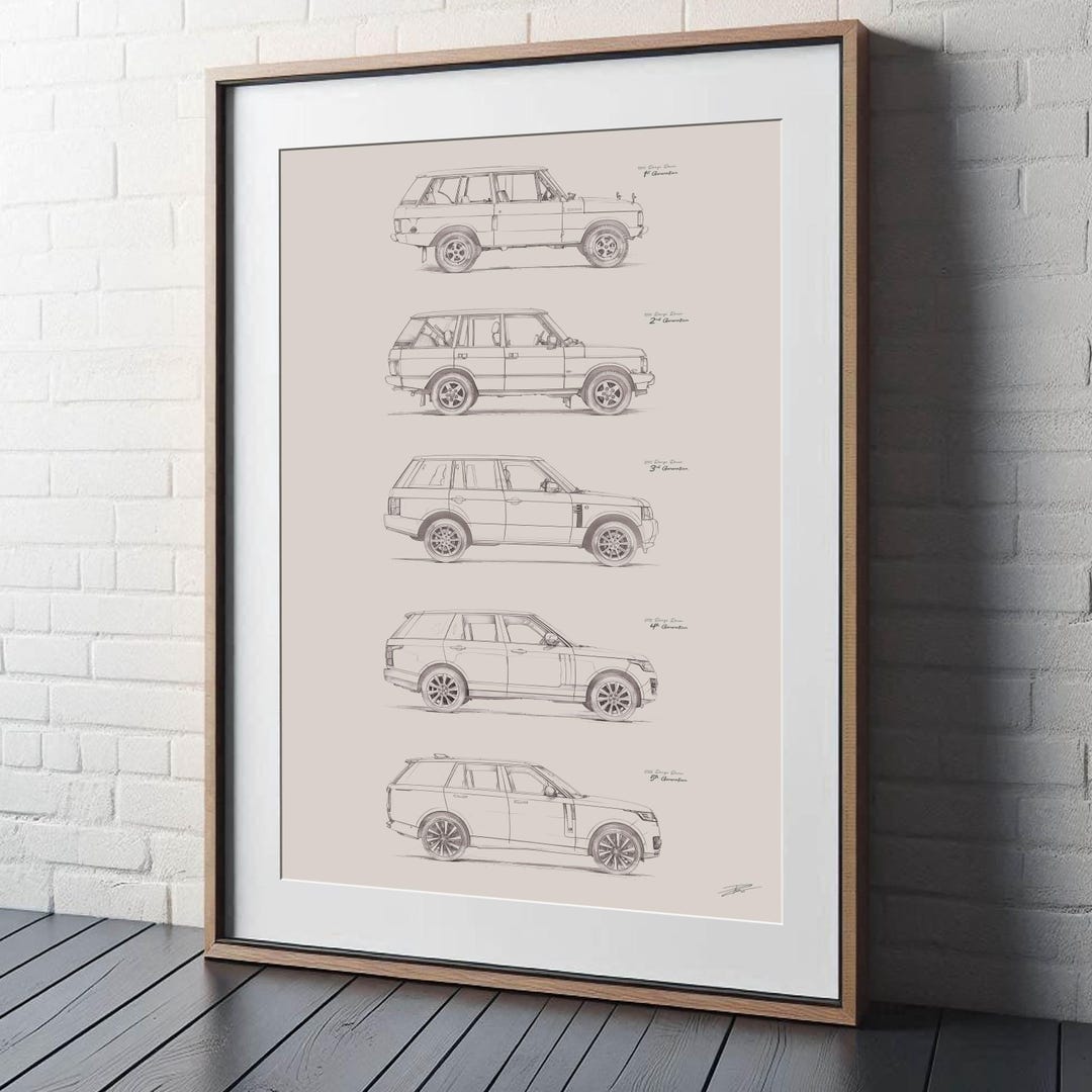 Range Rover Evolution: Art Print Poster Artwork, Classic Land Rover 4x4 ...