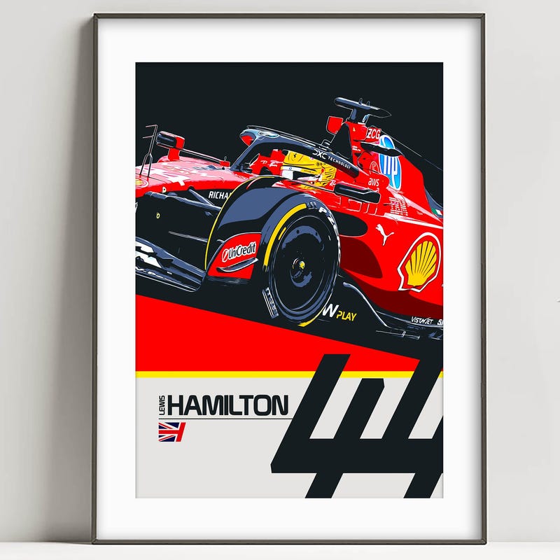 Lewis Hamilton Ferrari Poster - Etsy