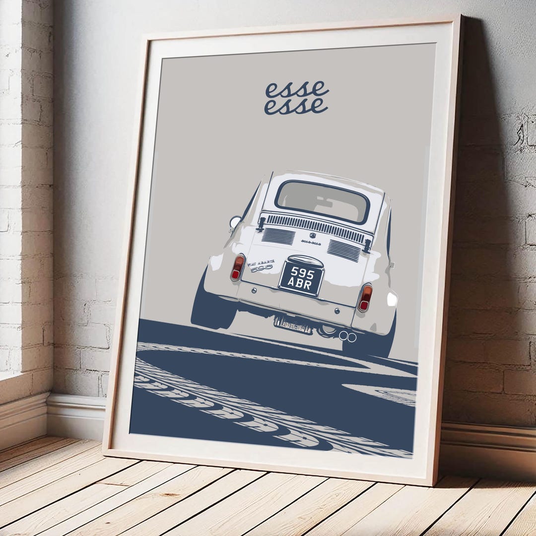 FIAT 595 Abarth 'esse-esse' - Fine Art Print, Italian Fiat 500 Poster ...