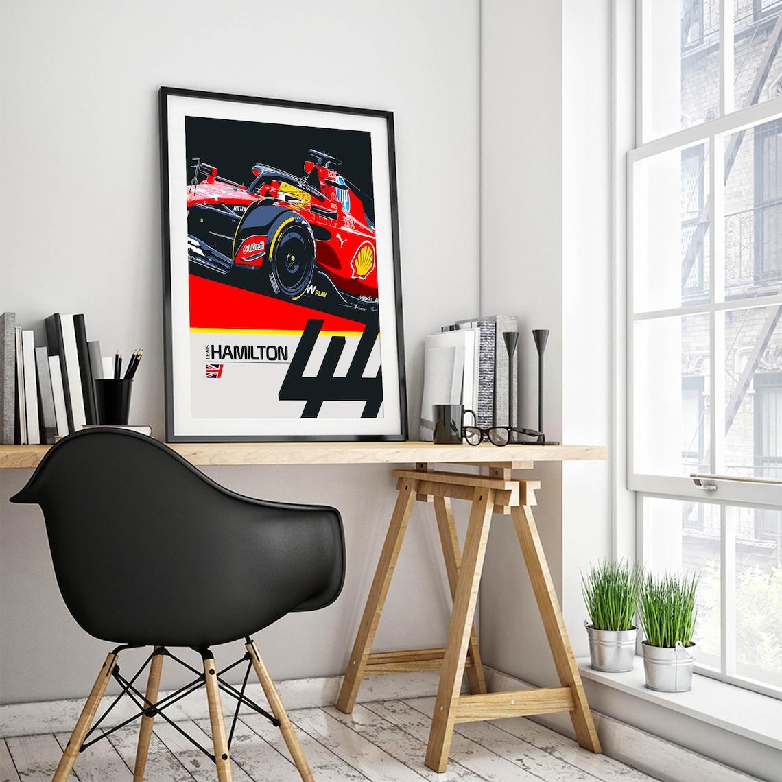 LEWIS HAMILTON #44, Poster Print Art - F1 Fan Formula 1 Ferrari Wall ...