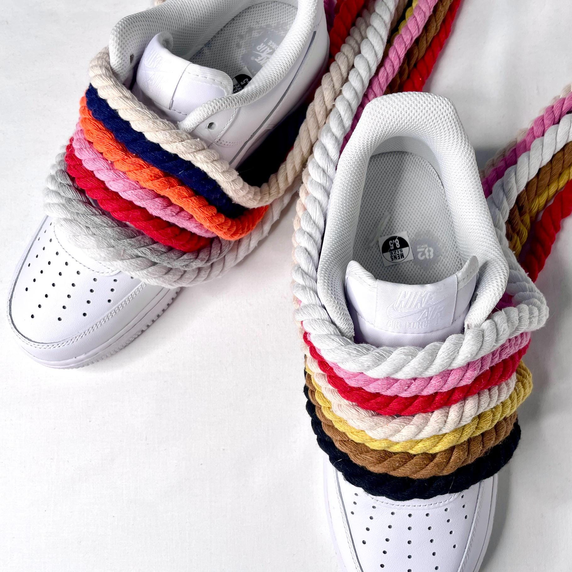 Chunky Rope Laces 8mm for Custom AF1 | Three Strand Thick Twisted ...