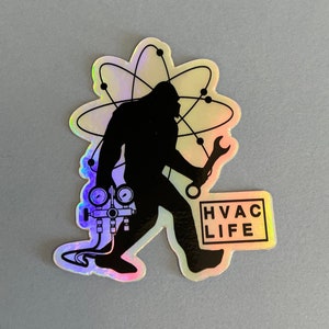 HVAC Tech Sasquatch Stickers HVAC Big Foot Hard Hat Stickers HVAC ...