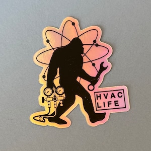 HVAC Tech Sasquatch Stickers HVAC Big Foot Hard Hat Stickers HVAC ...