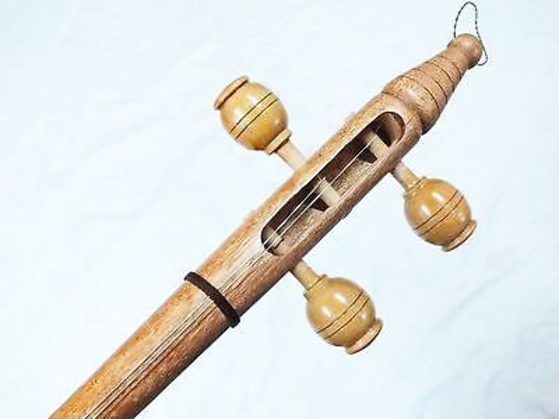 Kurdish String Instrument Quality Mulberry Carved Rebab Rubab W/ A Bow ...
