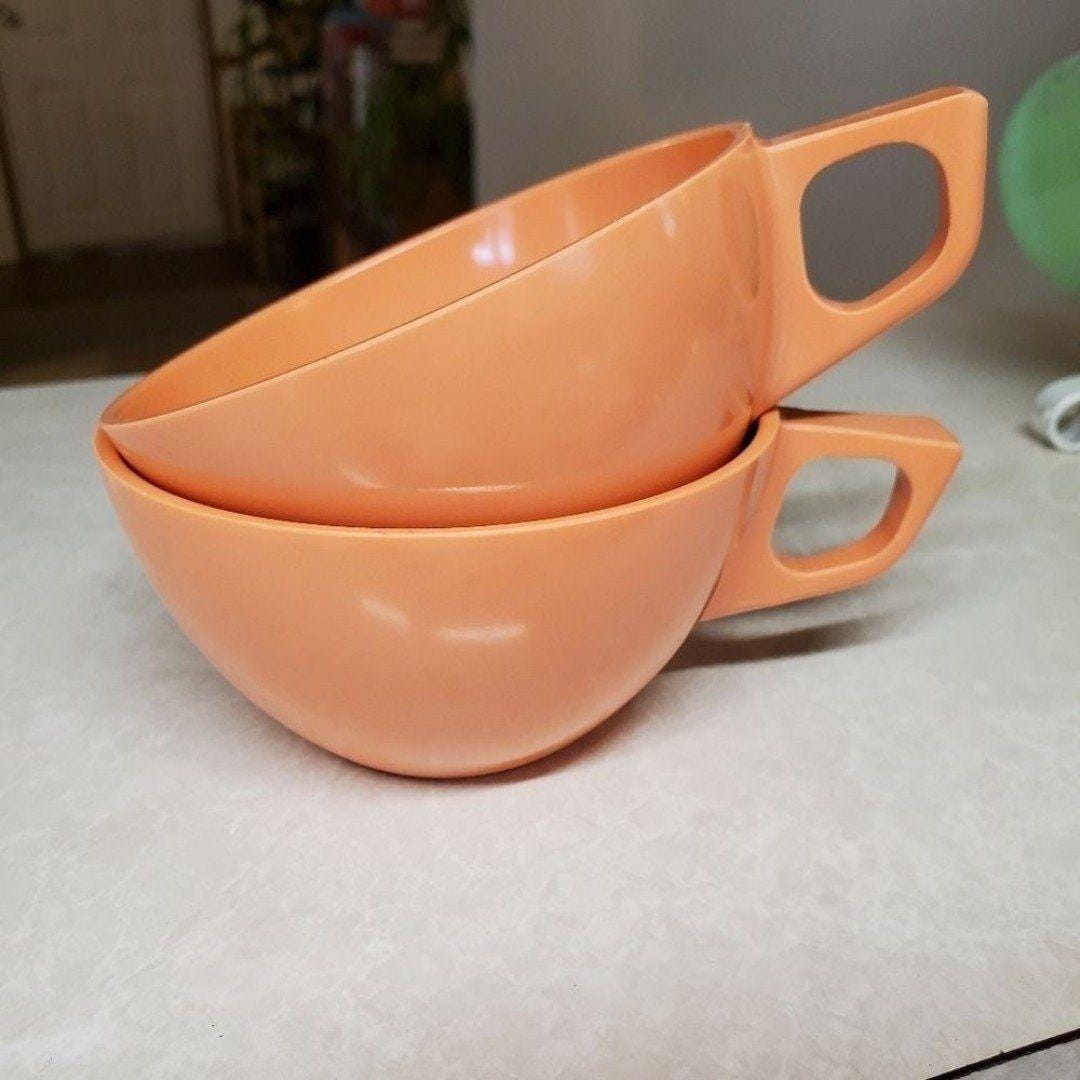 Vintage Retro Sun Valley Melmac Coffee Tea Mugs Coral Set of 2 - Etsy