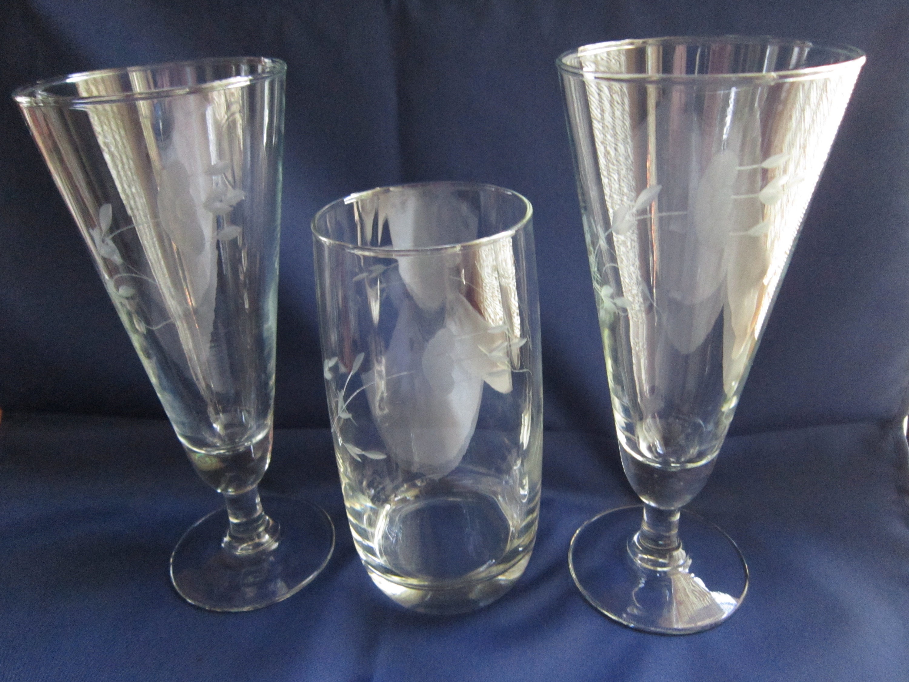 Princess House Heritage Set of 2 Pilsner Glasses and One Tumbler ...