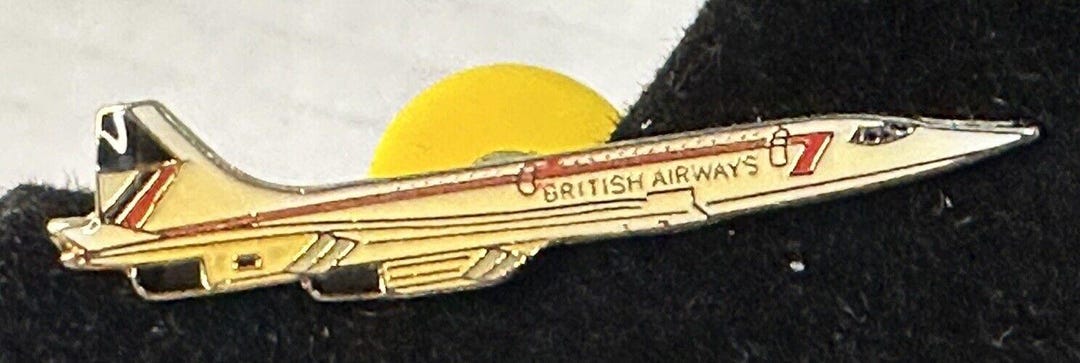 Vintage Concorde British Airways Enamel Pin Lapel Tie Tack Gold Tone - Etsy