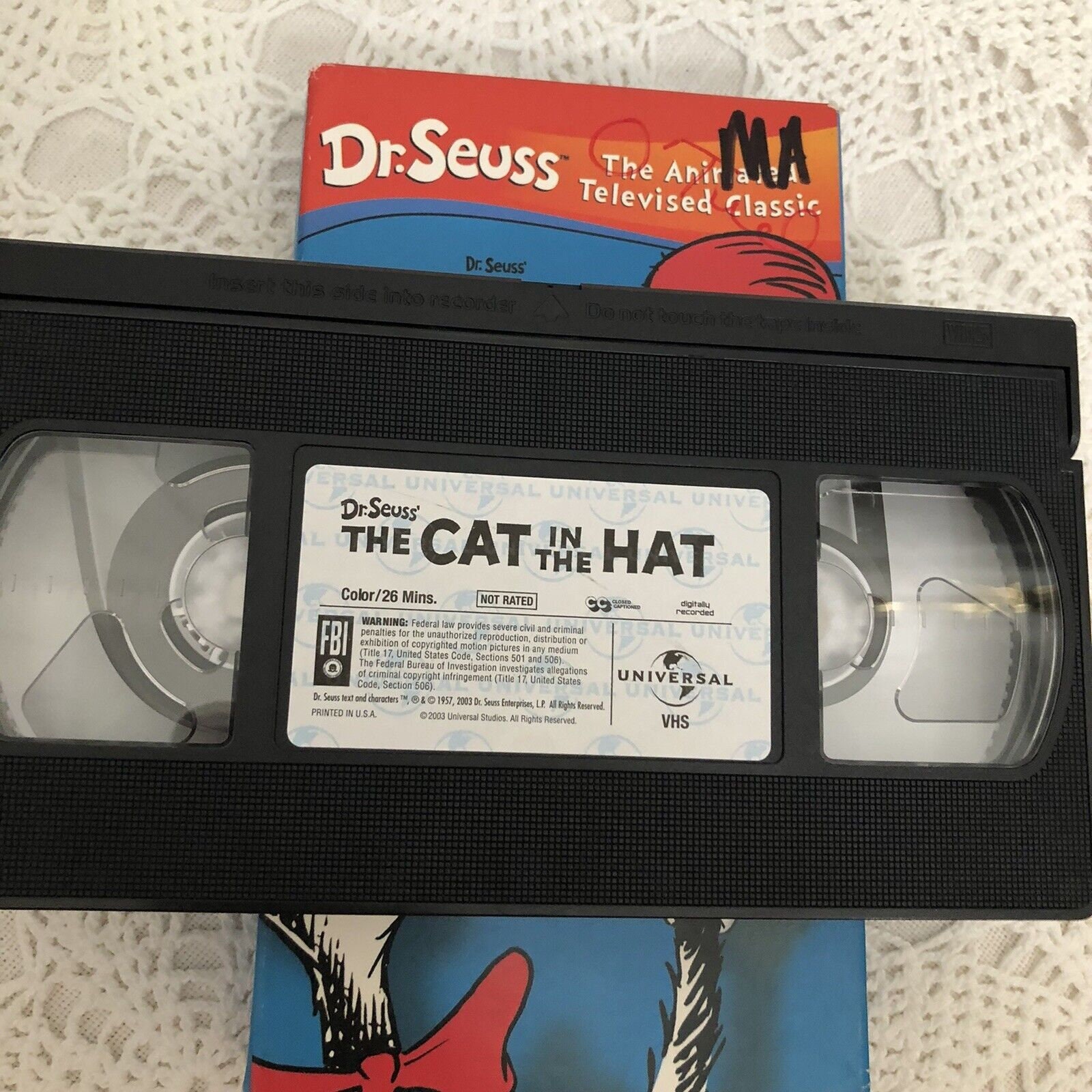 2 Dr Seuss the Cat in the Hat VHS, 2003 & Hop on Pop VHS 1992 Book ...
