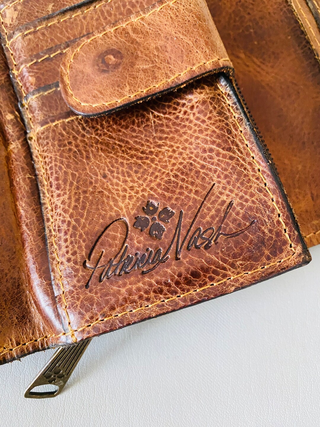 Vintage Patricia Nash Brown Leather Womans Wallet - Etsy