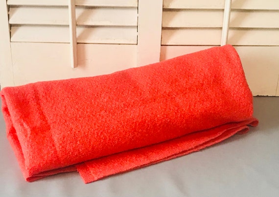 Wool Blend Soft Orange Woven Fabric Retro Fabric | Etsy