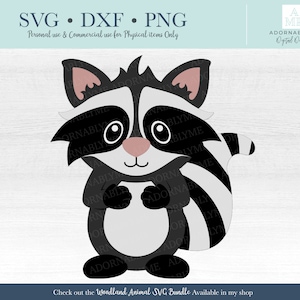 Lindo Mapache SVG, DXF, & PNG Descarga instantánea para Cricut para ...