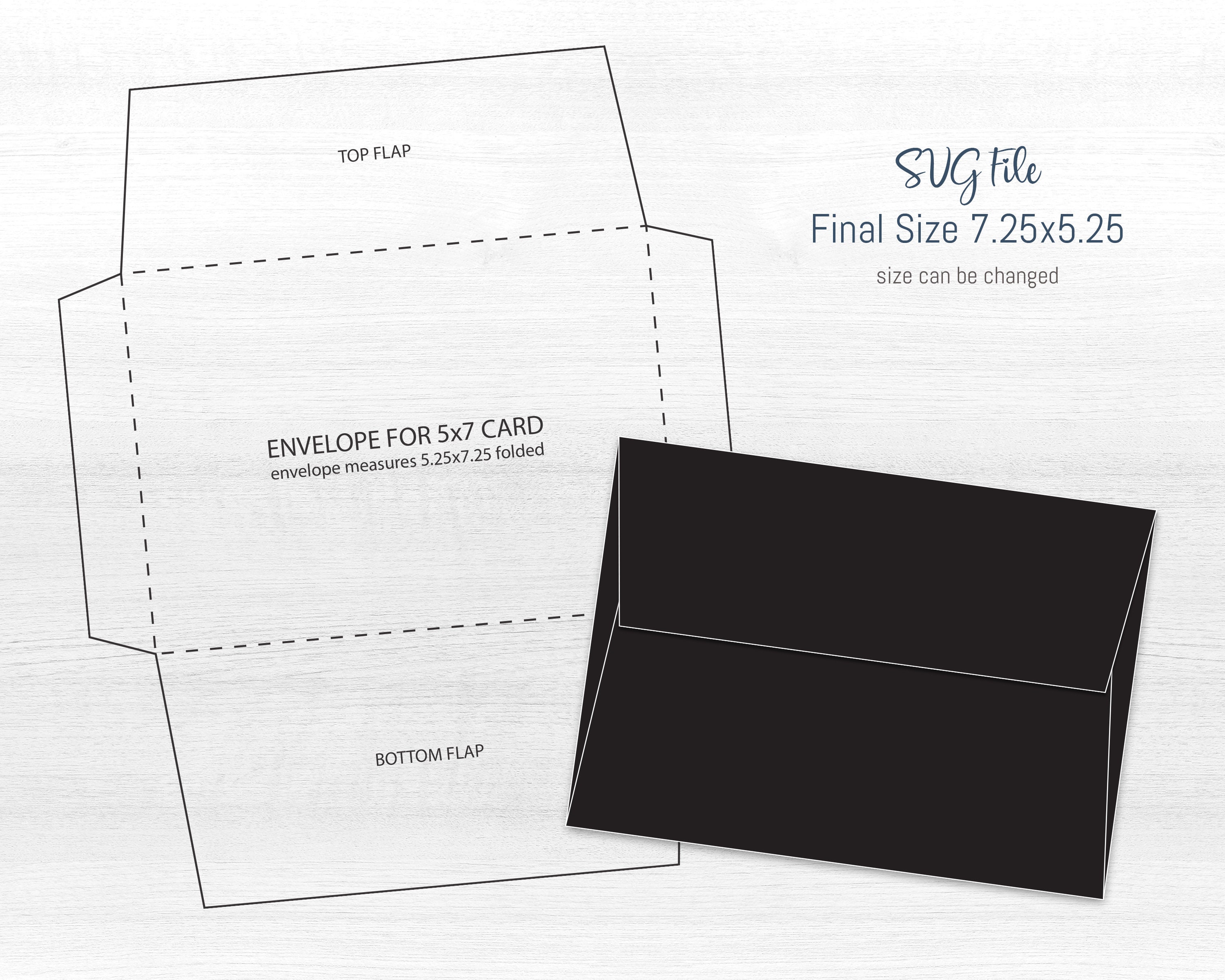 Envelope SVG Template With Angled Flaps, 5.25x7.25 Digital Download - Etsy
