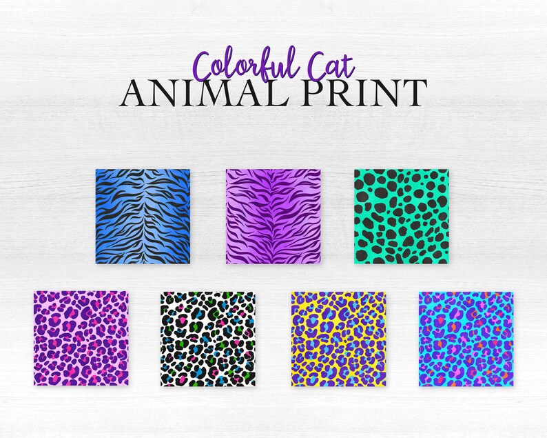 Animal Print Hand Drawn Digital Paper Safari Animal Digital - Etsy