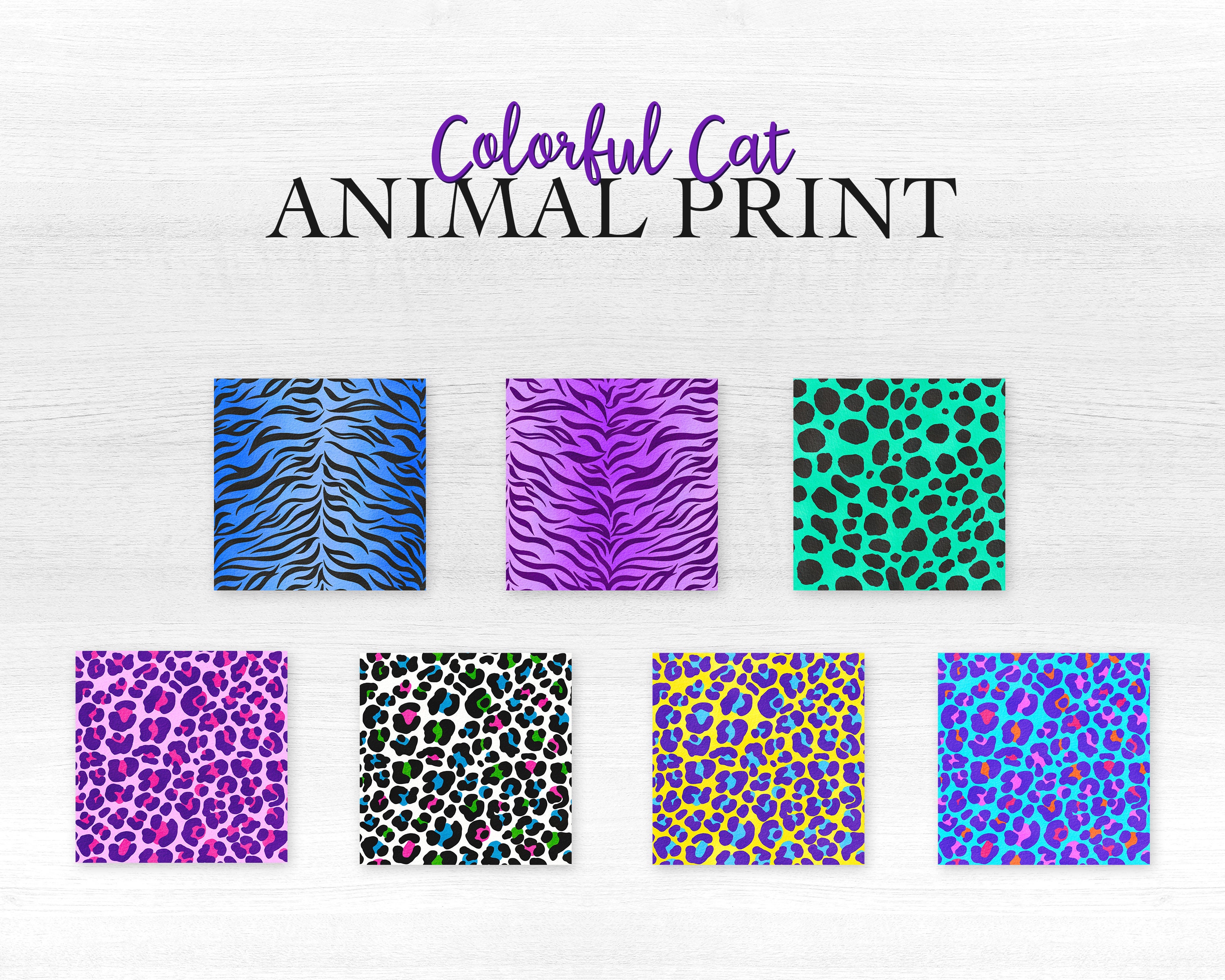 Animal Print Hand Drawn Digital Paper, Safari Animal Digital Paper ...