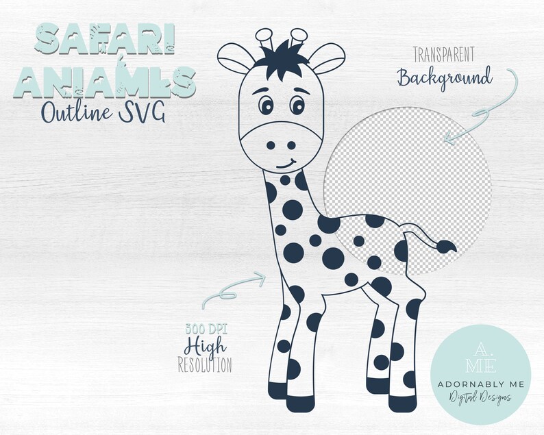 Safari Animals Flat SVG DXF & PNG Jungle Friends Zoo - Etsy