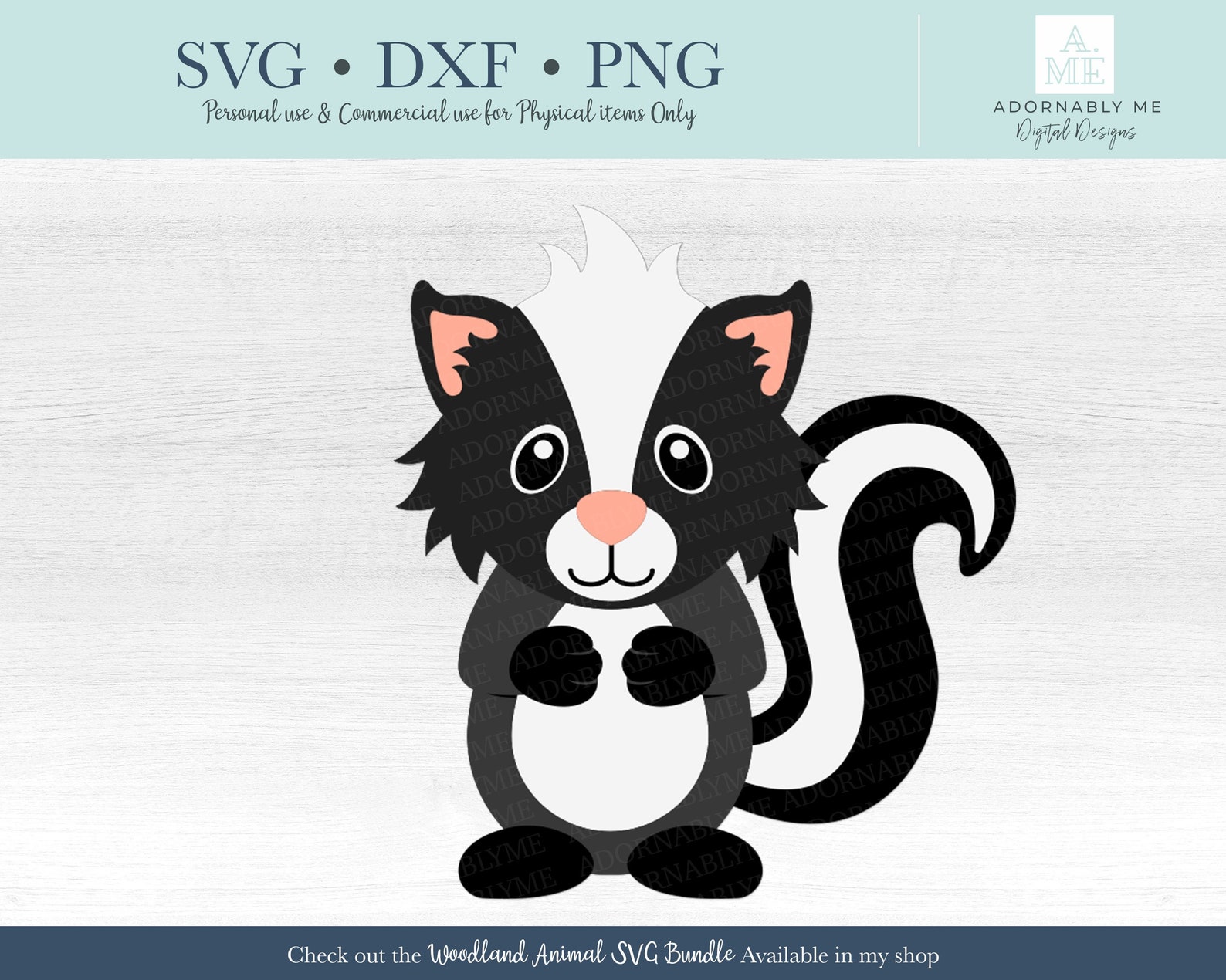 Cute Skunk SVG, DXF, & PNG - Instant Download - for Cricut - for ...