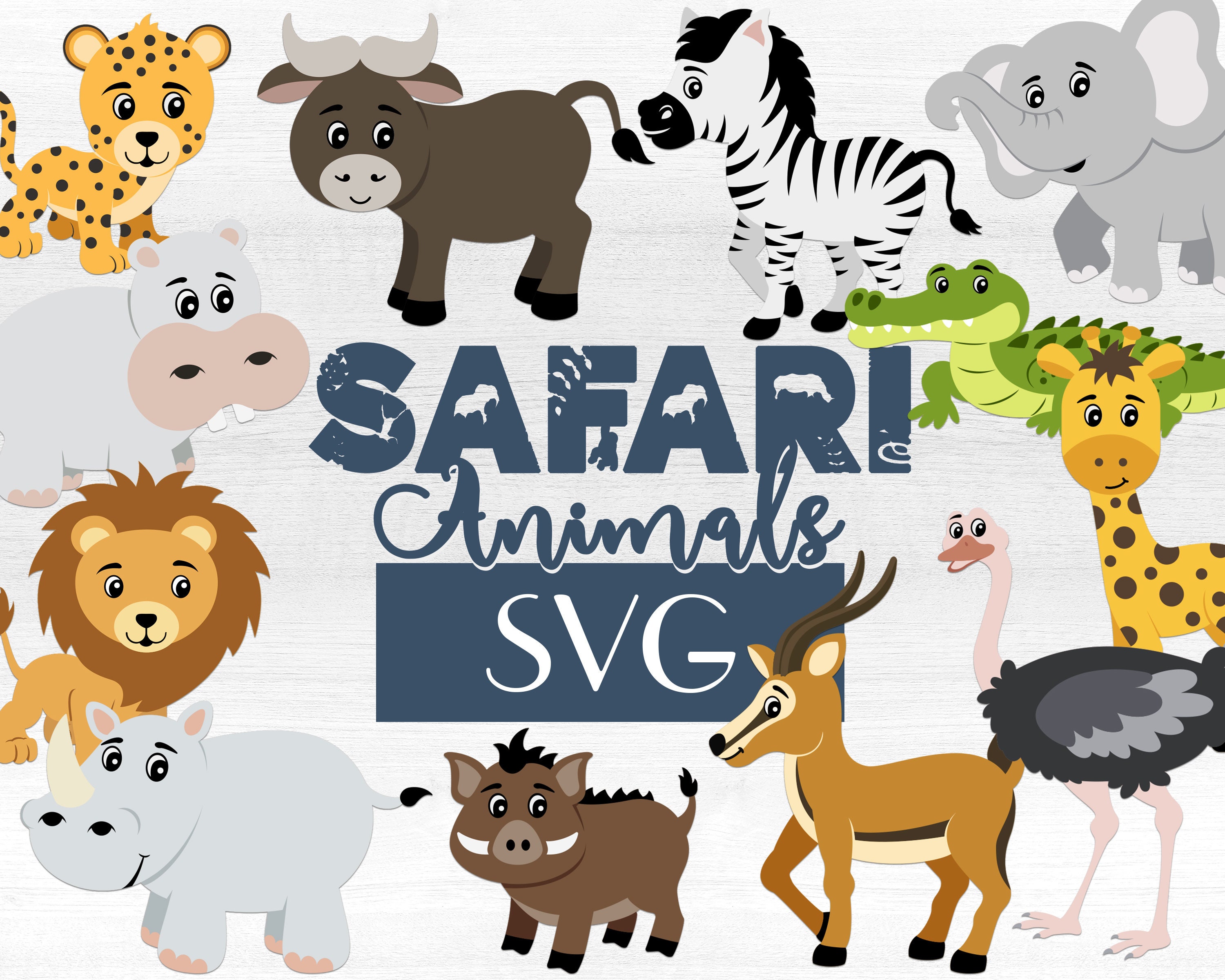 Safari Animals SVG DXF & PNG Jungle Friends Zoo Animals - Etsy
