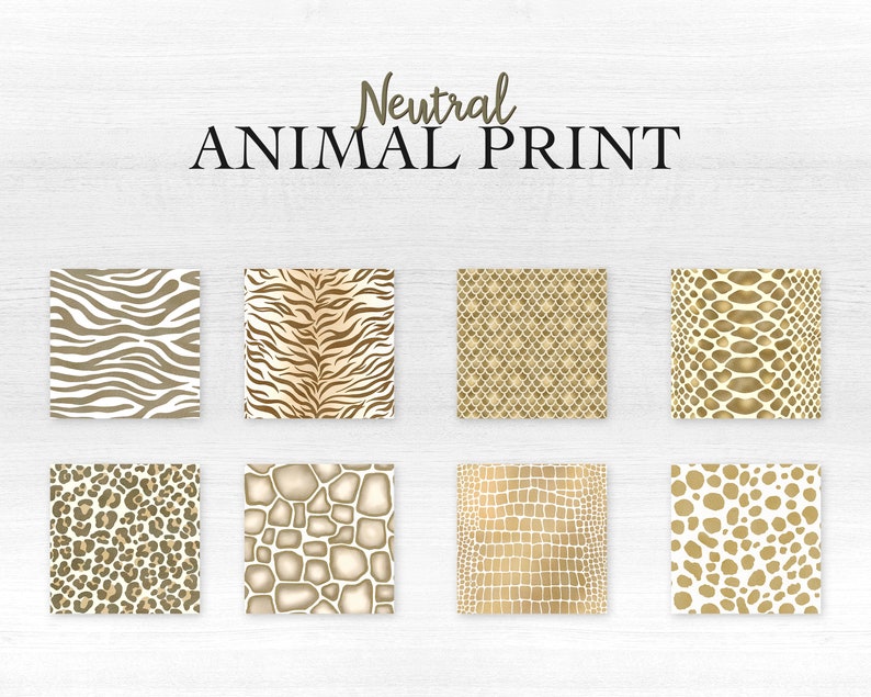 Animal Print Hand Drawn Digital Paper Safari Animal Digital - Etsy