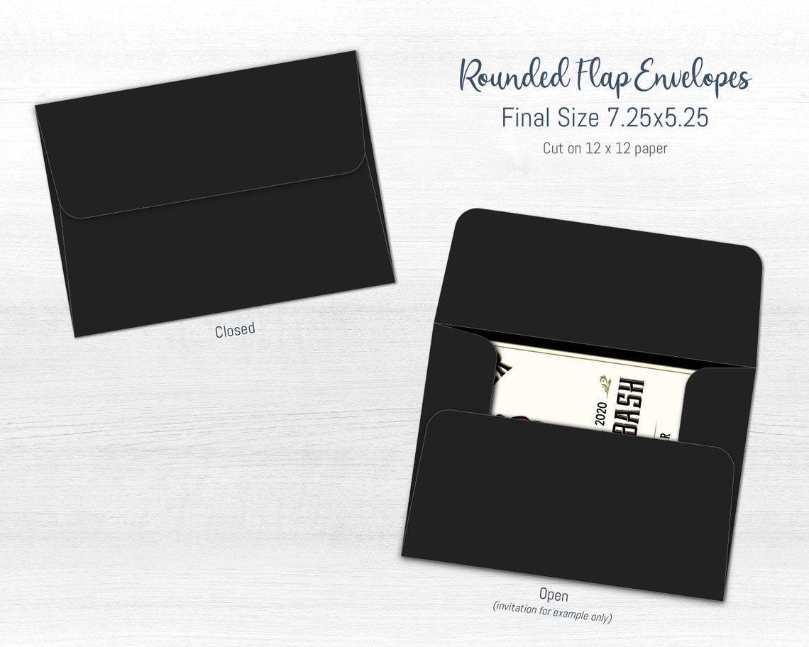 Envelope SVG Template With Rounded Flaps 5.25x7.25 Digital - Etsy