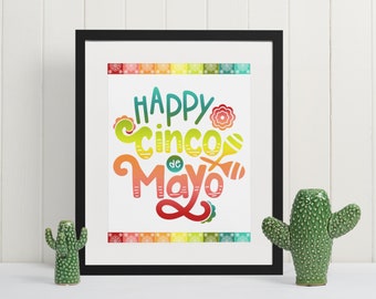 Cinco De Mayo Print Digital Download Party Decor - Etsy