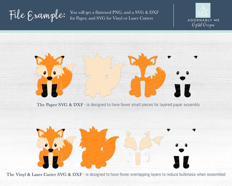 Cute Woodland Fox SVG, DXF, & PNG - Instant Download - for Cricut - for ...