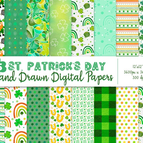 St. Patrick's Day Seamless Digital Paper Pack Irish - Etsy