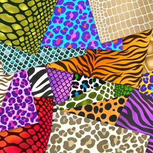 Animal Print Hand Drawn Digital Paper, Safari Animal Digital Paper ...