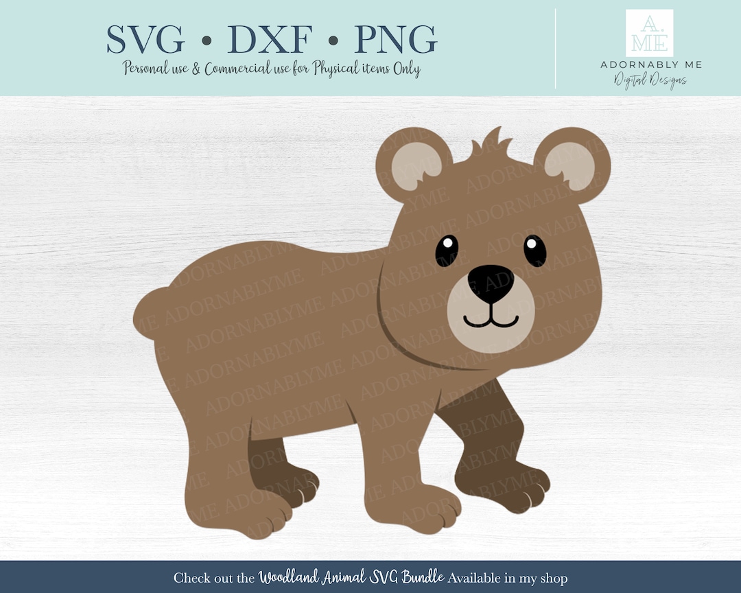 Cute Bear SVG, DXF, & PNG - Instant Download - for Cricut - for ...