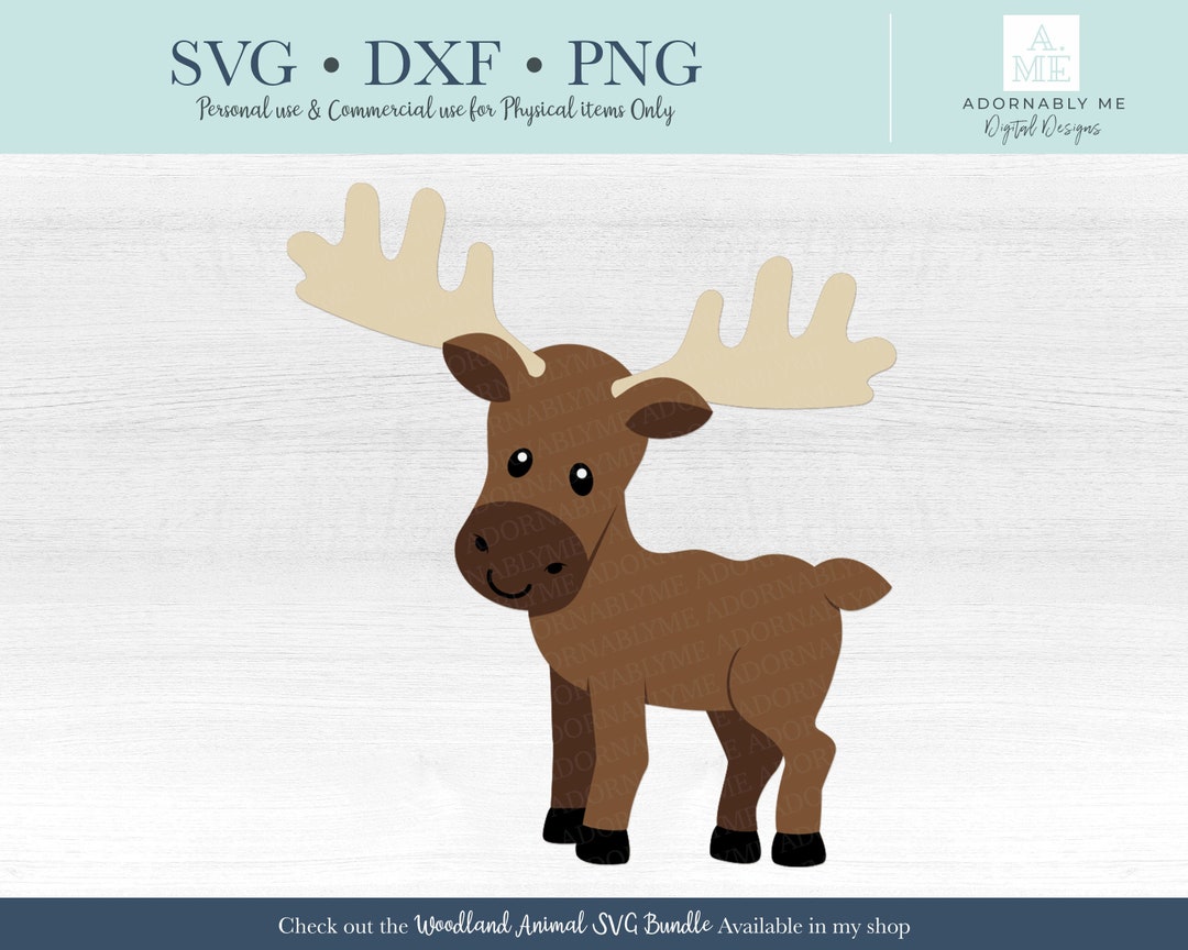 Cute Moose SVG, DXF, & PNG - Instant Download - for Cricut - for ...