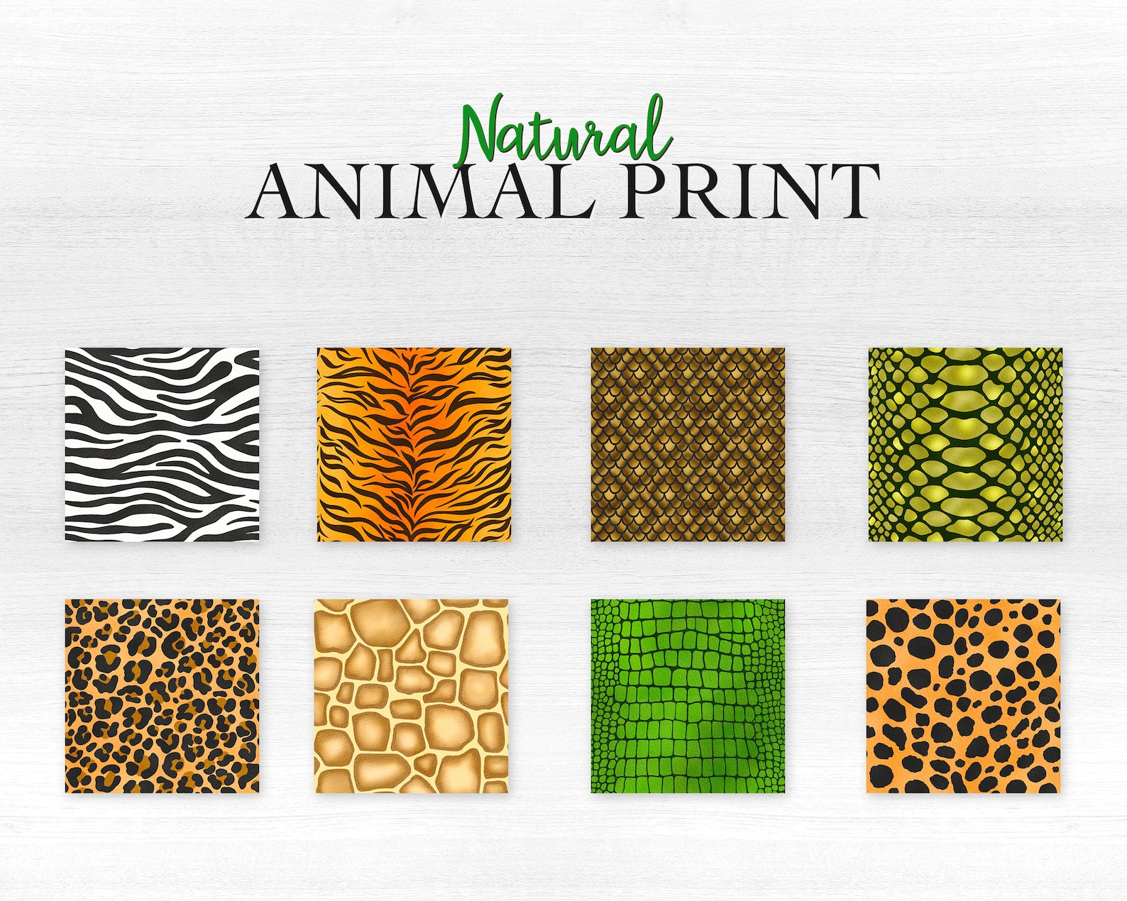 Animal Print Hand Drawn Digital Paper Safari Animal Digital - Etsy