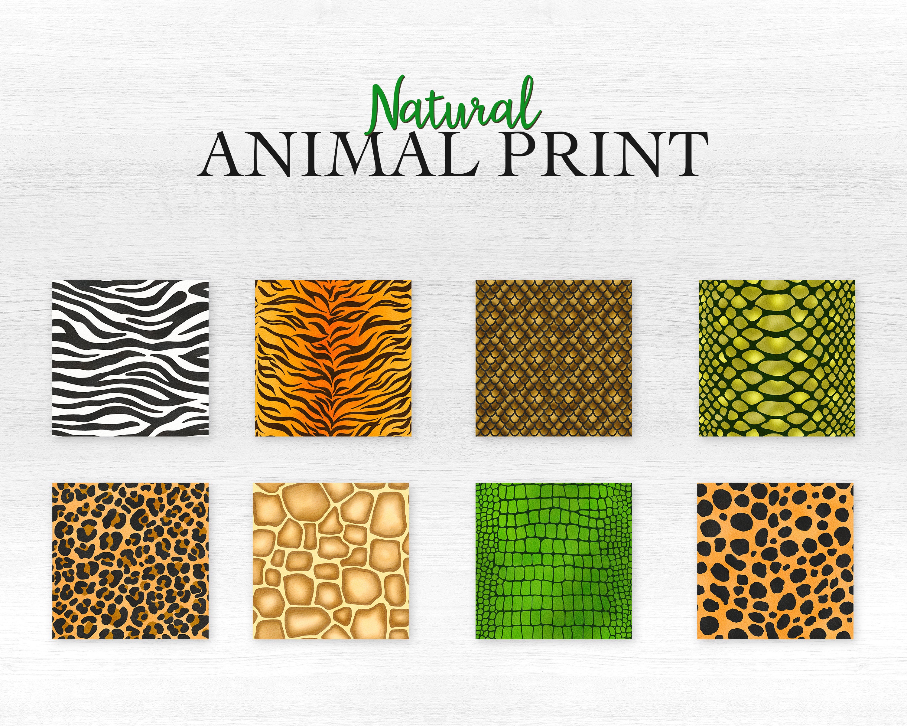 Animal Print Hand Drawn Digital Paper Safari Animal Digital - Etsy