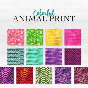 Animal Print Hand Drawn Digital Paper, Safari Animal Digital Paper ...