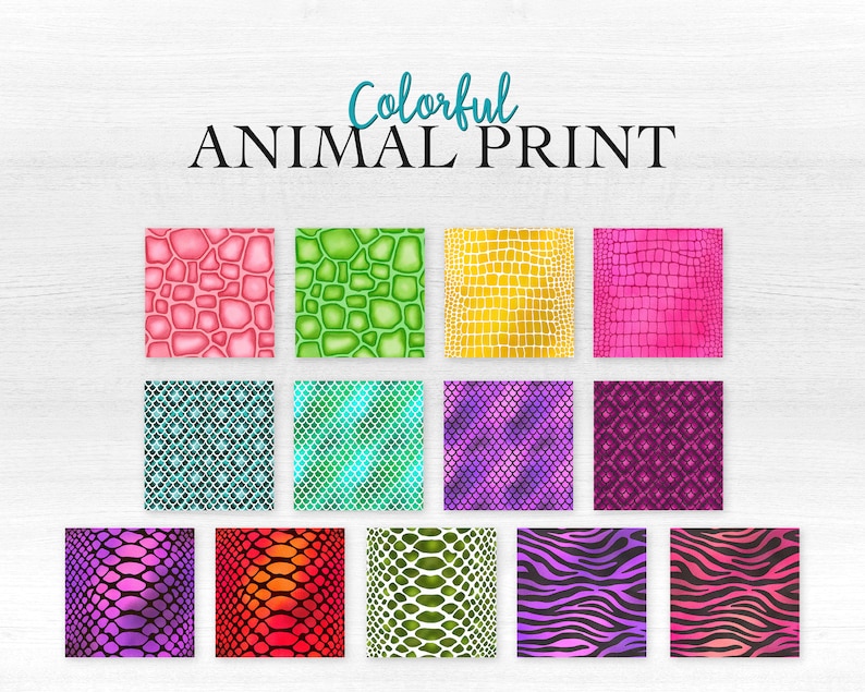 Animal Print Hand Drawn Digital Paper Safari Animal Digital - Etsy