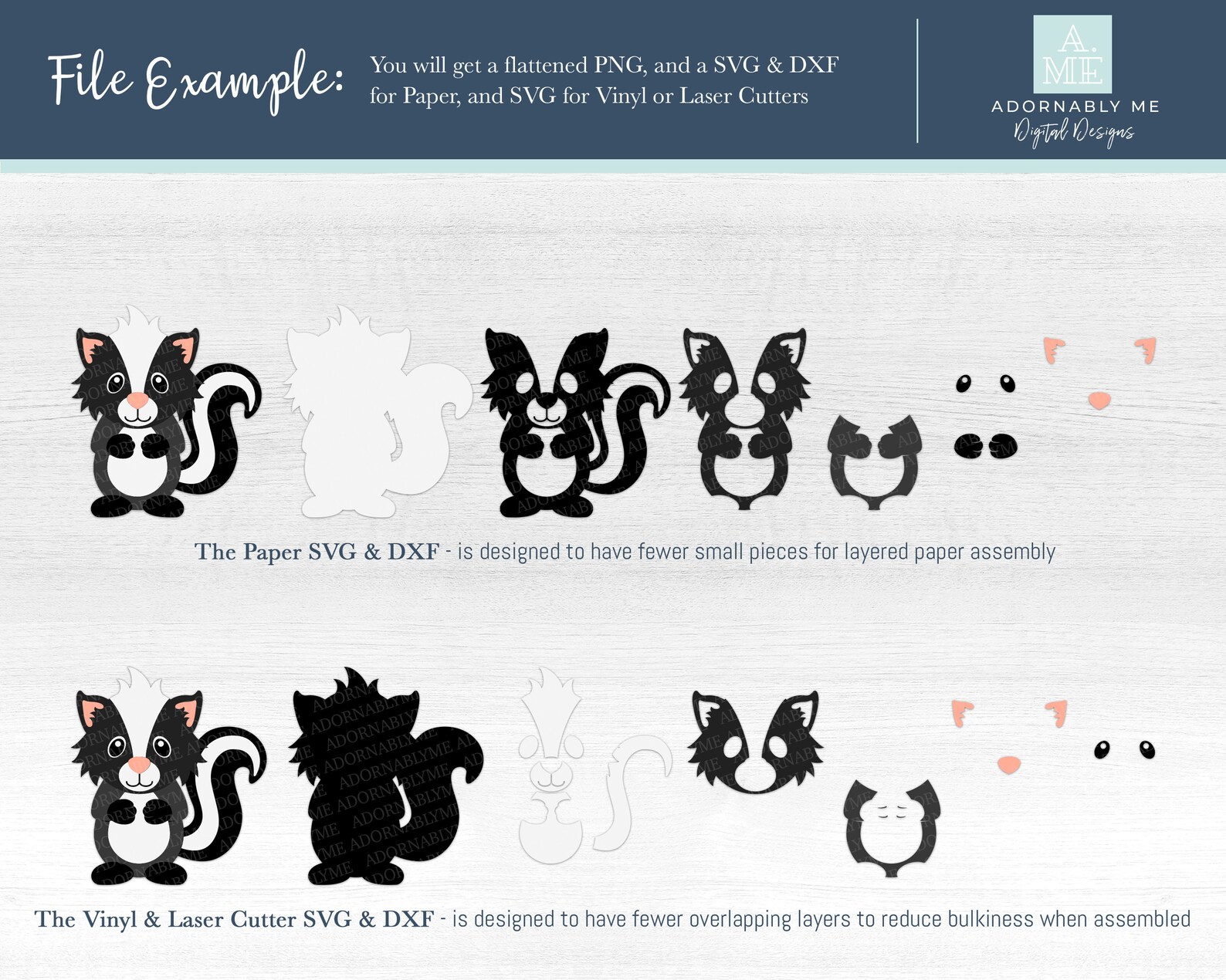 Cute Skunk SVG, DXF, & PNG - Instant Download - for Cricut - for ...