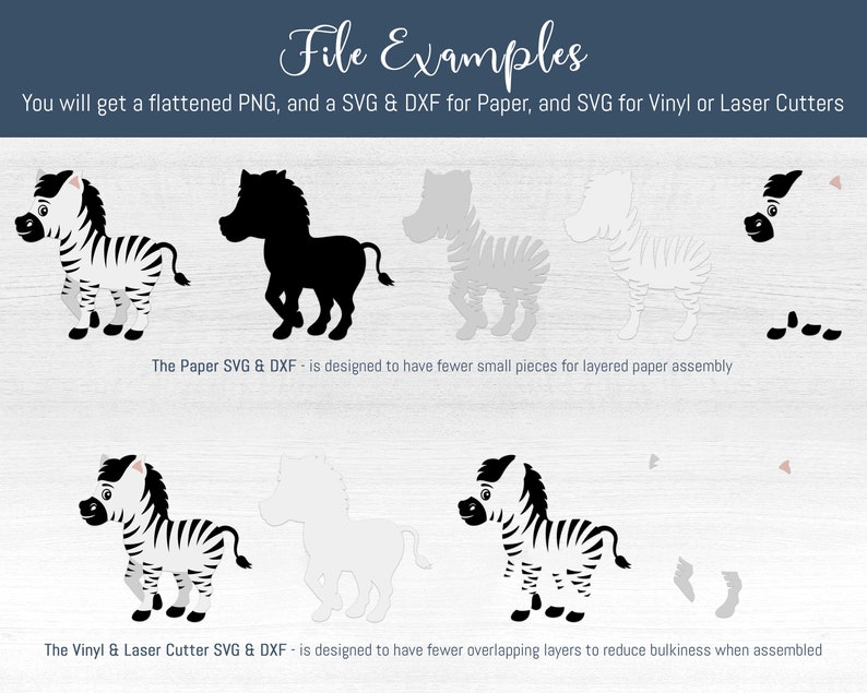 Safari Animals SVG, DXF, & PNG, Jungle Friends, Zoo Animals, Cute Baby ...