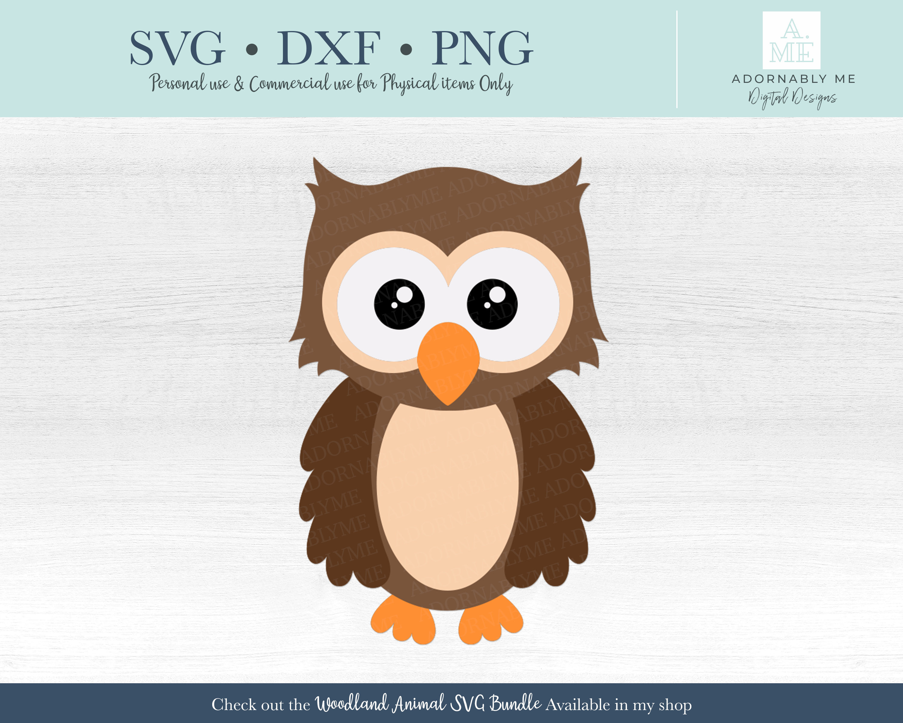 Cute Woodland Owl SVG, DXF, & PNG - Instant Download - for Cricut - for ...